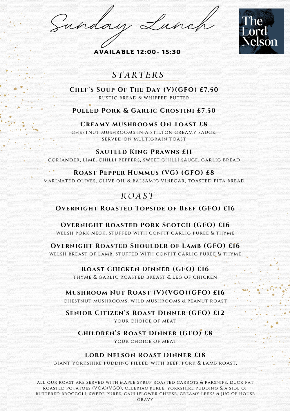 Food and Drink | The Lord Nelson Hotel