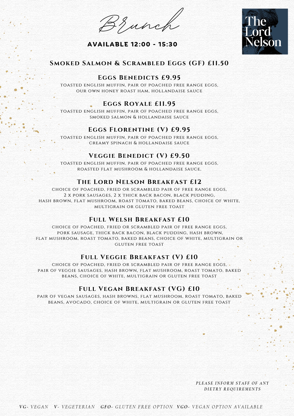 Food and Drink | The Lord Nelson Hotel